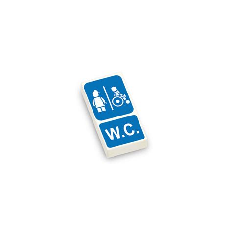 Woman Wc Panel Printed On Lego® Brick 1x2 White