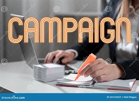 Writing Displaying Text Campaign Business Approach Organized Course Of Action To Promote And