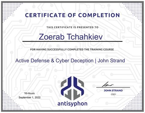 Zoerab T On Linkedin Training Cyberdeception Cybersecurity Blueteam Activedefense