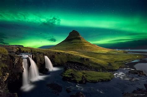 Hd Wallpaper Night Northern Lights Waterfalls Iceland Wallpaper Flare