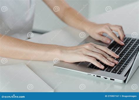 Woman Coding On Laptop Stock Image Image Of Coding 275907167