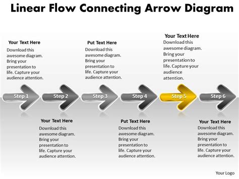 Business PowerPoint Templates Linear Flow Connecting Arrow Diagram Sales PPT Slides Stages