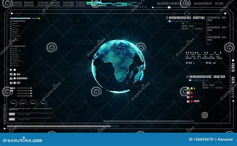 Hi Tech Futuristic User Interface Head Up Display Screen With Digital Data And Information