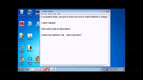 How To Make Tic Tac Toe In Notepad Youtube