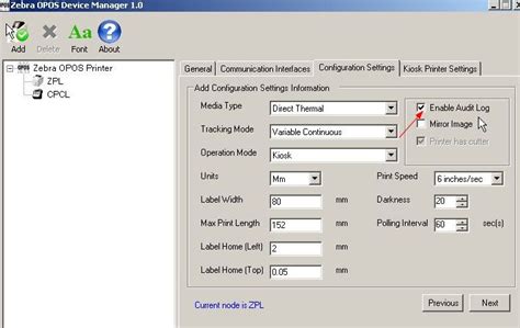 How To Enable The Audit Log In The Zebra Opos Device Manager