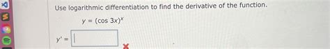 Solved Use logarithmic differentiation to find the | Chegg.com