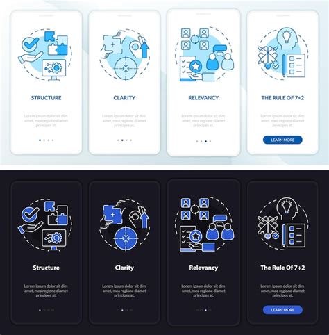 Premium Vector Professional Interaction Night And Day Mode Onboarding