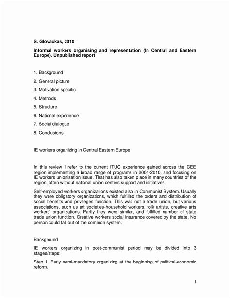 Informal workers Organising and Representation (In Central and Eastern ...