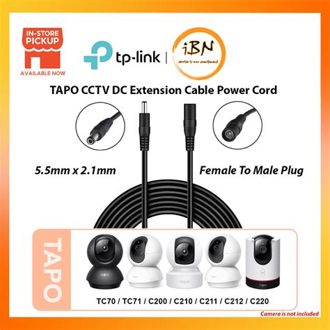 Cctv Dc Extension Cable Power Cord 12v Male Female Compatible Tp Link Tapo And Vigi Cctv 5 5mm X