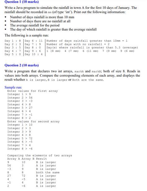 solved question 1 10 marks write a java program to