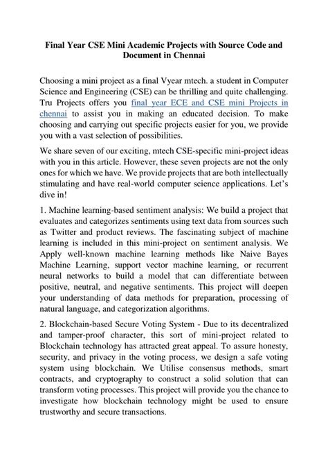 Ppt Final Year Cse Mini Academic Projects With Source Code And