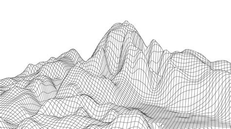 Premium Vector Abstract Wireframe Landscape On White Background Technology Vector Grid Digital