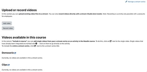 linking u stream series in moodle
