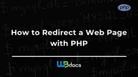 How To Redirect A Web Page With Php