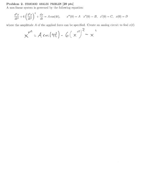 Solved Problem STANDARD ANALOG PROBLEM Pts A Chegg
