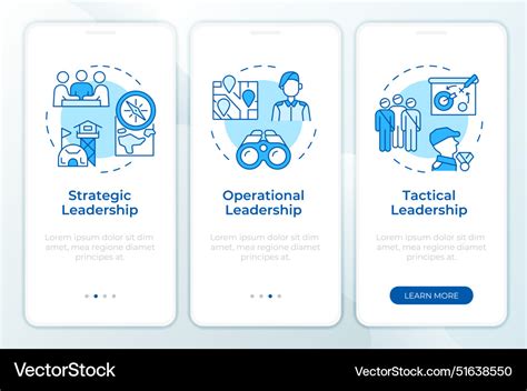 Army Leadership Organization Blue Onboarding Vector Image