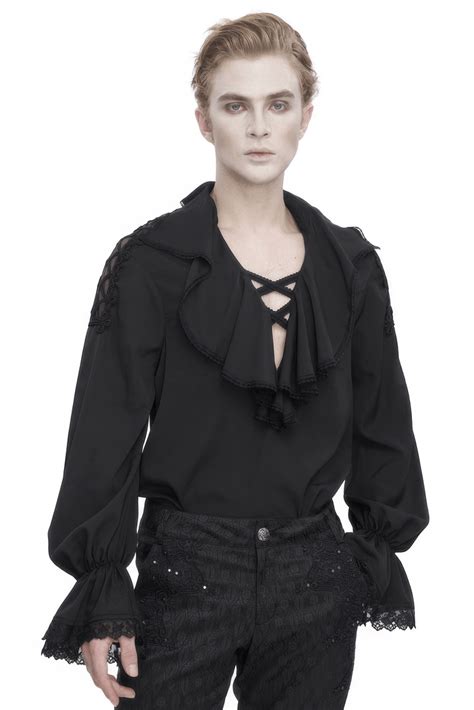 Vintage Ruffle Sleeves Loose Shirt With Deep V Shape Collar