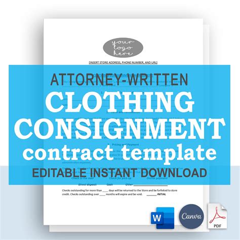 Consignment Shop Contract Template Attorney Written And Editable Legal Dash Forms