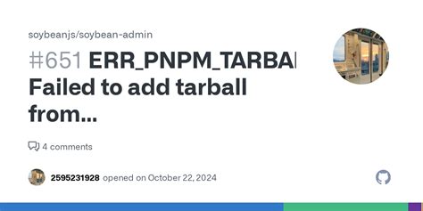 Errpnpmtarballextract Failed To Add Tarball From Registry