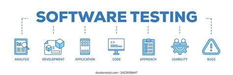 Software Testing Web Banner Icon Vector Stock Vector Royalty Free