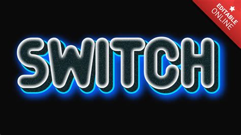 Switch Blue Neon Text Effect Generator