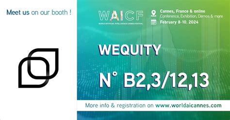 Wequity On Linkedin Come Meet Us At Waicf World Ai Cannes Festival Between February 8 10…