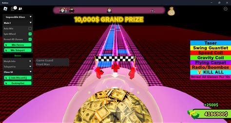 Impossible Glass Bridge Obby Squid Game Win Spin Reveal And More — Roblox Scripts Scriptblox