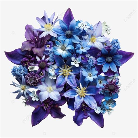 보라색과 파란색 꽃으로 만든 멋진 별 모양의 꽃꽂이 별 모양의 꽃 준비 Png 일러스트 및 이미지 에 대한 무료 다운로드 Pngtree