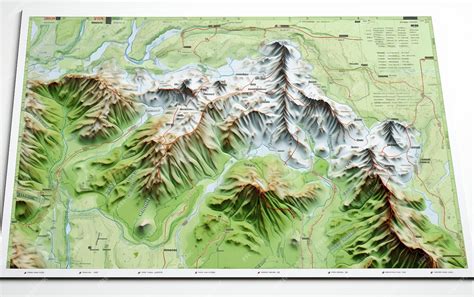 Premium Photo A Map Of The Mountains With The Name Of The Mountain