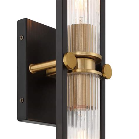 Stiffel Ramos 24 High Black And Brass 2 Light Wall Sconce 133r8