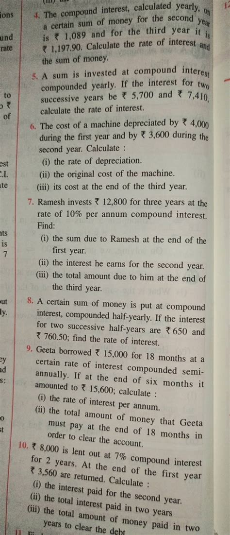 4 The Compound Interest Calculated Yearly On A Certain Sum Of Money Fo