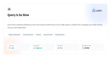 Optimize Database Queries For Improved Performance Labex