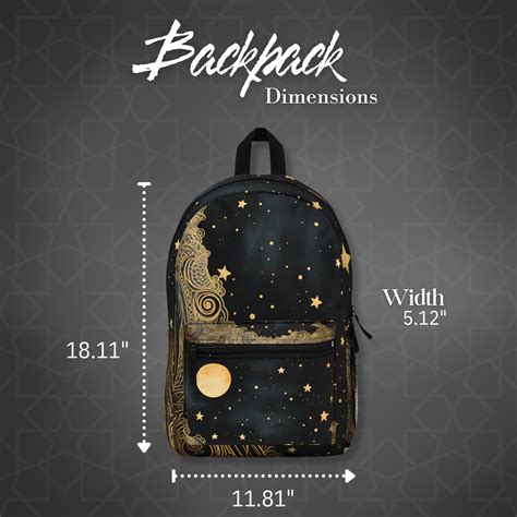 Cosmic Galaxy Backpack Gold Stars And Moon Celestial School Bag Etsy