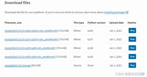 Python安装mysqlclient V203 报错问题mysqlclient203 Python 安装失败 Csdn博客
