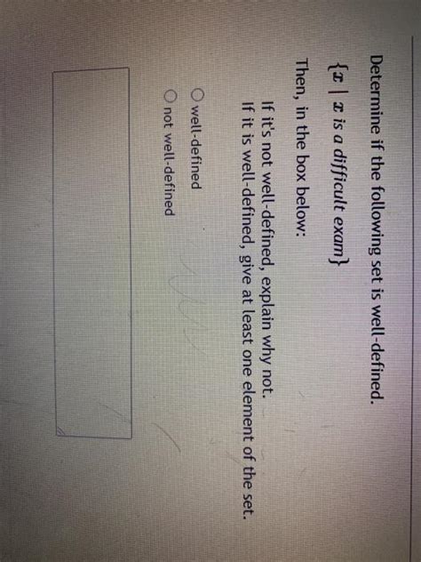 Solved Determine If The Following Set Is Well Defined 2