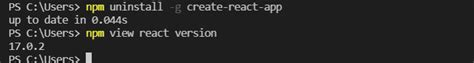 Javascript React Is Not Getting Uninstalled In Windows Stack Overflow