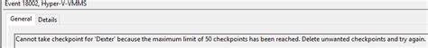 Hyper V Manager 50 Checkpoint Limit And No Checkpoints Exist