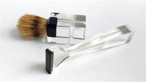 Vintage Lucite Shave Brush And Trac Ii Razor Handle Vintage Shaving