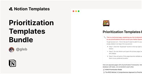 Prioritization Templates Bundle Template Notion Marketplace