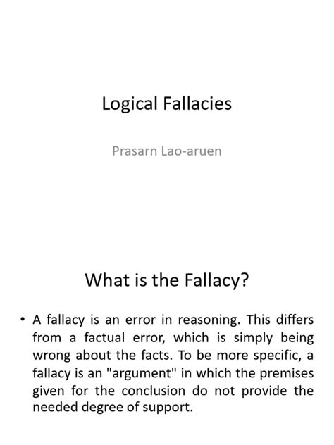 Logical Fallacies Pdf Fallacy Argument