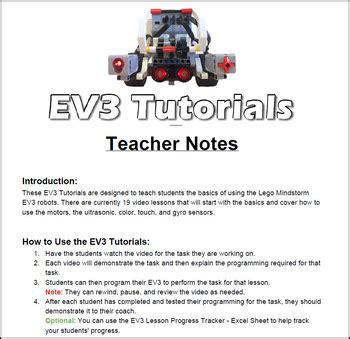 EV3 Lego Mindstorm Video Lesson Tutorials By Eric Ebert TpT