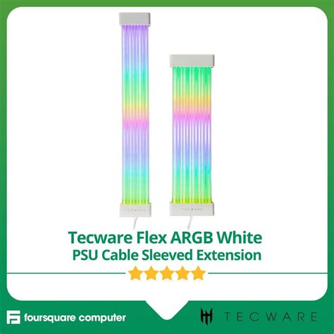Tecware Flex Argb White Psu Cable Sleeved Extension Shopee Philippines