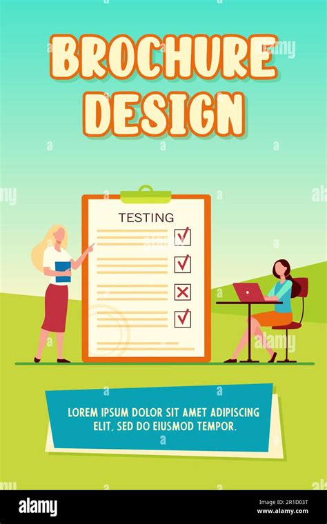 Female Student Passing Exam And Checking Answers Stock Vector Image