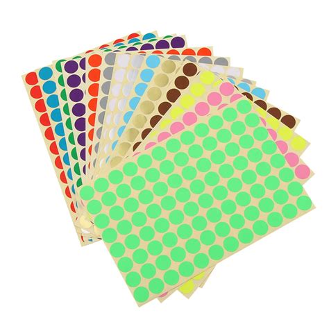 5 장 둥근 반점 원형 점 종이 상표 접착 성 착색 한 점 스티커 1016192532mm문구 스티커 Aliexpress
