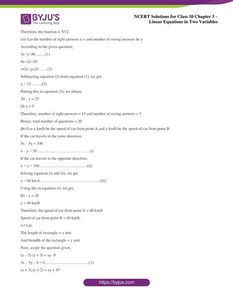 Ncert Solutions For Class 10 Maths Chapter 3 Pair Of Linear Equations