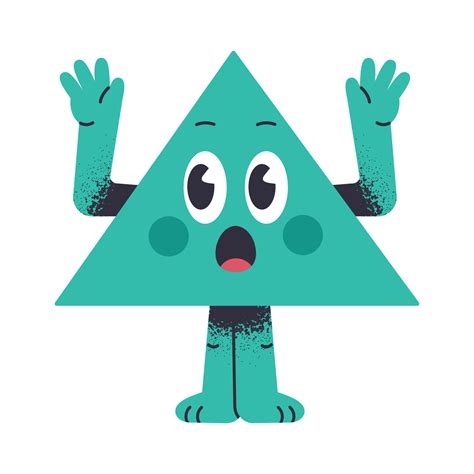 Comic Triangle Shape Funny Triangle Character Geometric Mascot With Boggle Emotion Cute