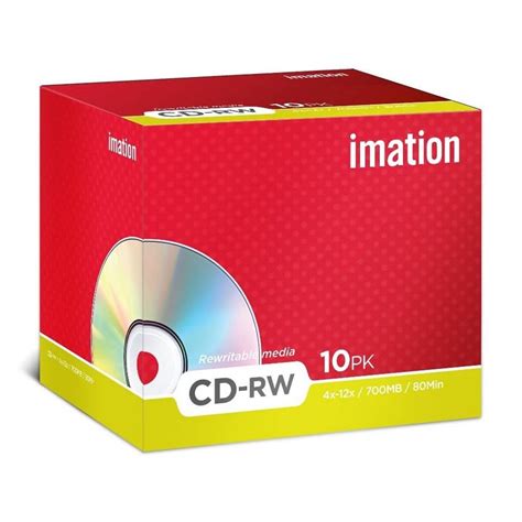 Imation Cd Rw Pack Of 10 It Care