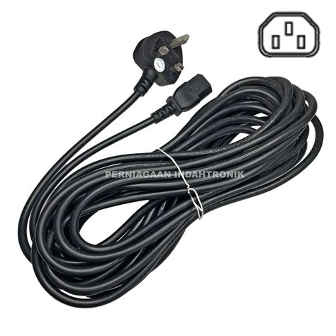 Meter Uk Pin Plug Power Cord With Fuse For Desktop Pc Lcd Monitor Power Cable M