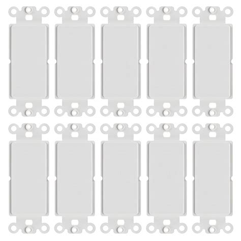Cmple 10 Pack Blank Decora Wall Plate 1 Gang Outlet Blank Insert