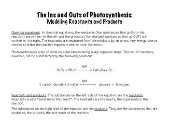 The Ins And Outs Of Photosynthesis Photosynthesis And Chemical Reactions